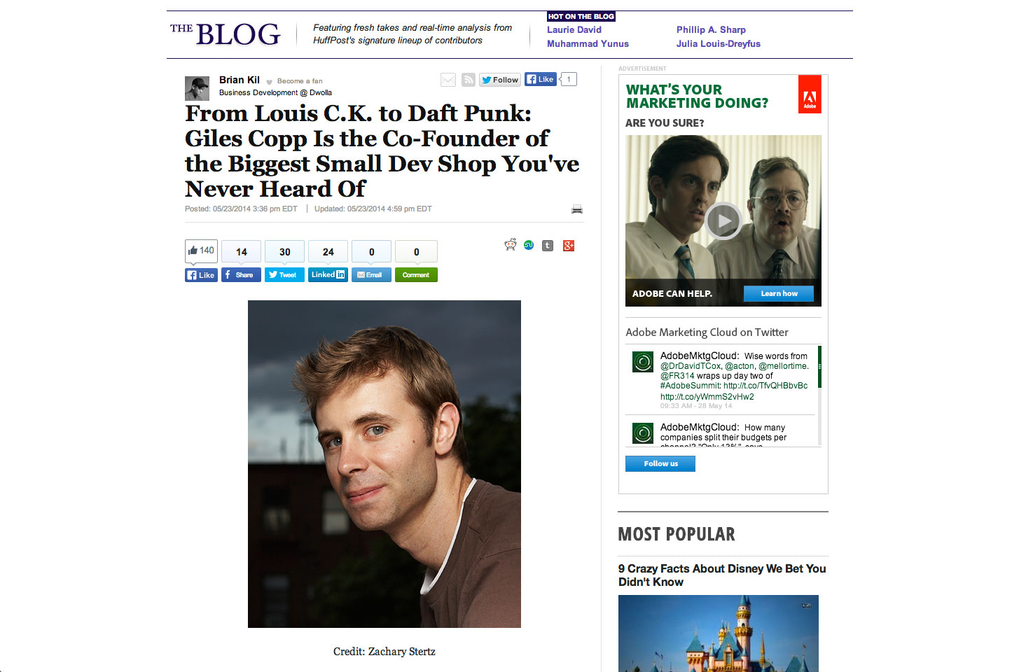 (v) | blog | giles vs. huffington post